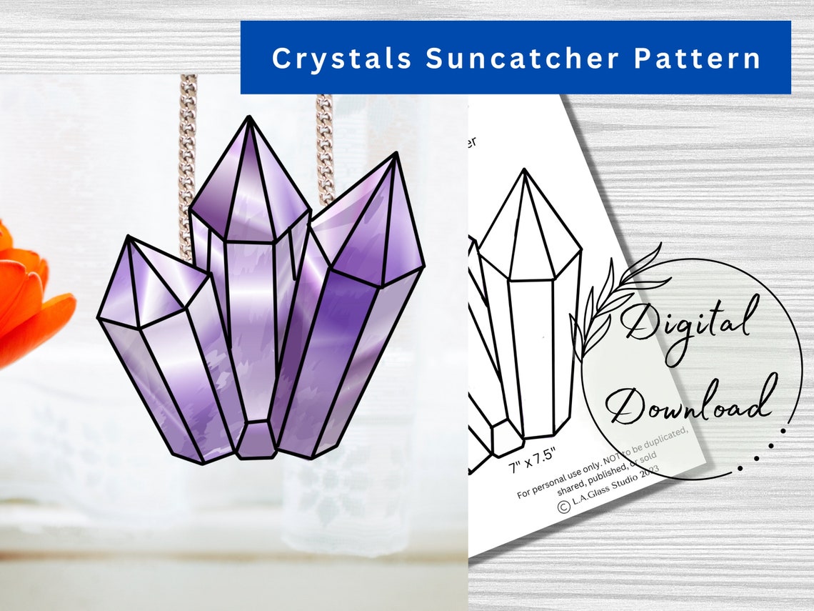 Stained Glass Crystal Cluster Pattern PDF Instant Download - Etsy