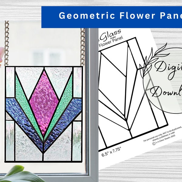 Stained Glass Panel Geometric - Etsy