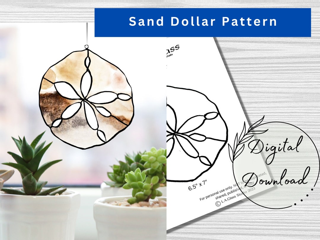 Stained Glass Sand Dollar Pattern for Download, Beginner Pattern ...