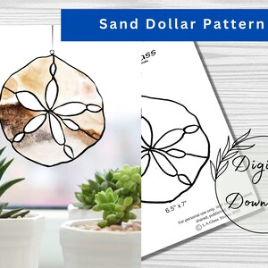 Stained Glass Sand Dollar Pattern for Download, Beginner Pattern ...