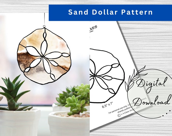 Stained Glass Sand Dollar Pattern for Download, Beginner Pattern ...