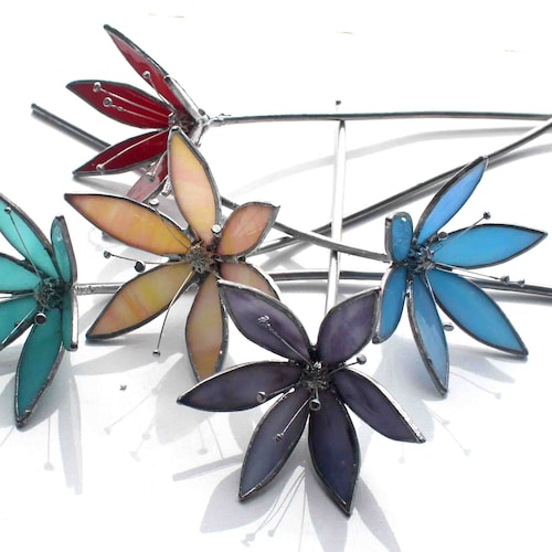 Stained Glass Bunny Rabbit Plant Stake Garden Art - Etsy