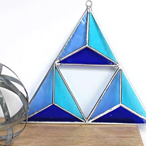 Digital Stained Glass Triangle Illusion Pattern, PDF Instant Download ...