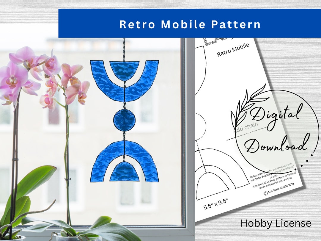 Stained Glass Retro Mobile Pattern, PDF Instant Download, Hobby License ...