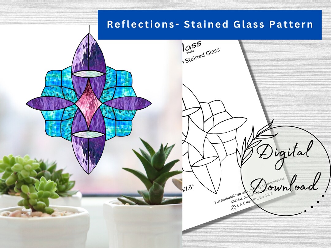 Stained Glass Modern Window Pattern for Download, Geometric Pattern ...