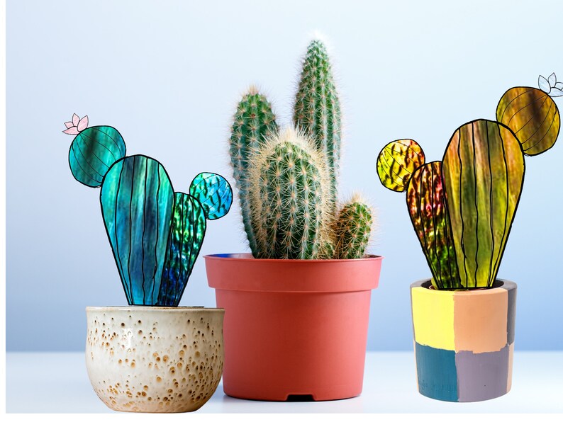 Stained Glass Cactus Plant Stake Pattern (PDF Instant Download) - Etsy