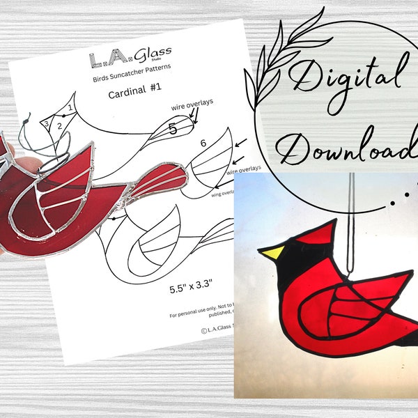 Cardinal Glass Pattern - Etsy