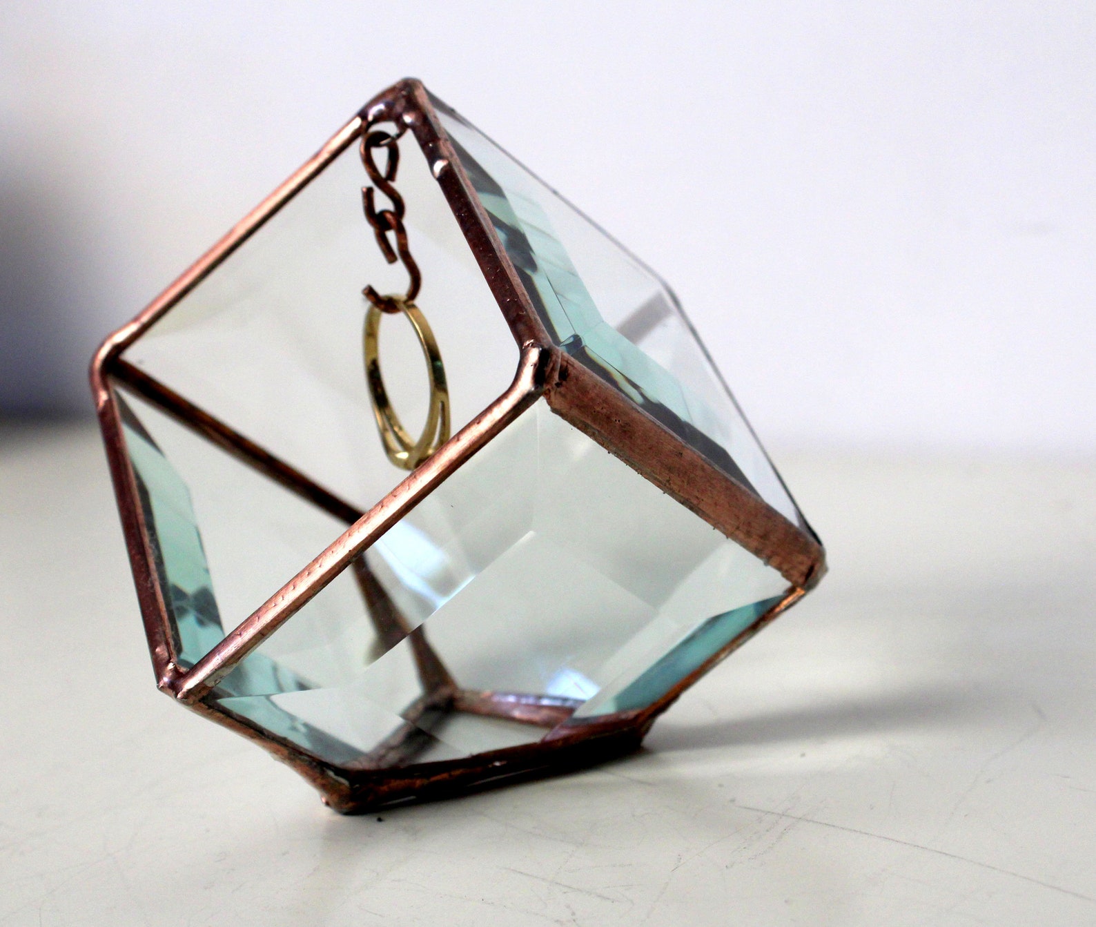 Clear Glass Prism Ring Box / Jewelry Box / Wedding Gift / Engagement ...