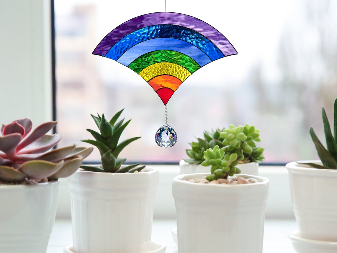 Stained Glass Rainbow Crystal Suncatcher Pattern for Download - Etsy