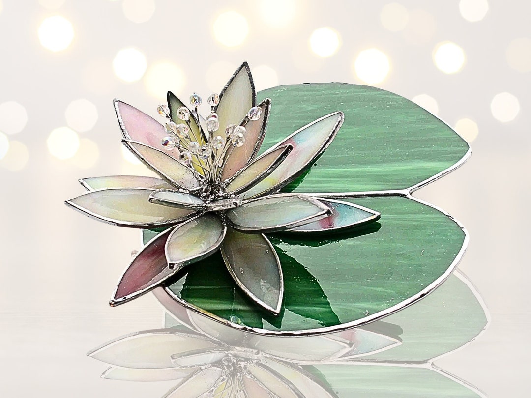 Stained Glass Water Lily Tiffany Style Wedding Home Decor Crystal ...