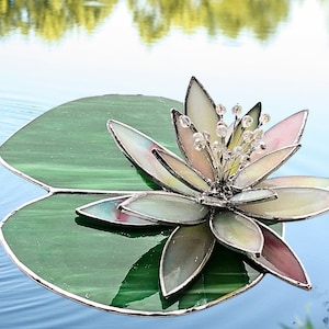Stained Glass Water Lily, Tiffany Style Crystal Accent Decor - Etsy