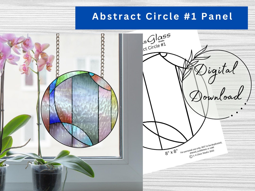 Stained Glass Abstract Circle Pattern for Download, Minimalist Stained ...