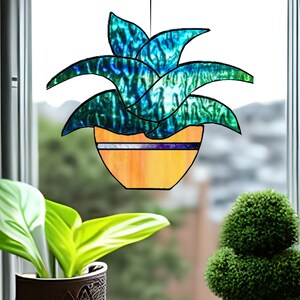 Stained Glass Potted Plant Pattern, PDF Instant Download, Hobby License ...