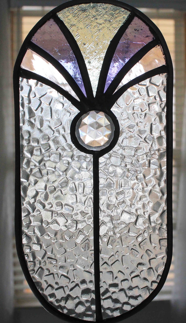 Stained Glass Art Deco Arched Suncatcher Window Hanging - Etsy