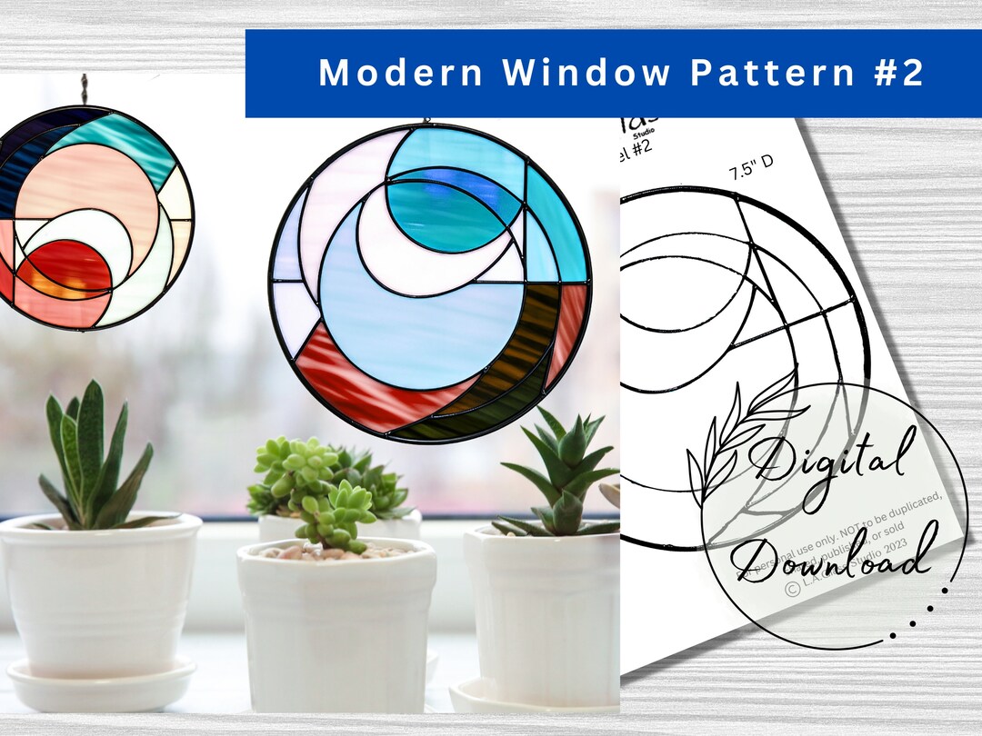 Stained Glass Modern Round Window Pattern for Download, Beginner ...