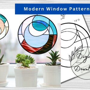 Stained Glass Modern Round Window Pattern for Download, Beginner ...