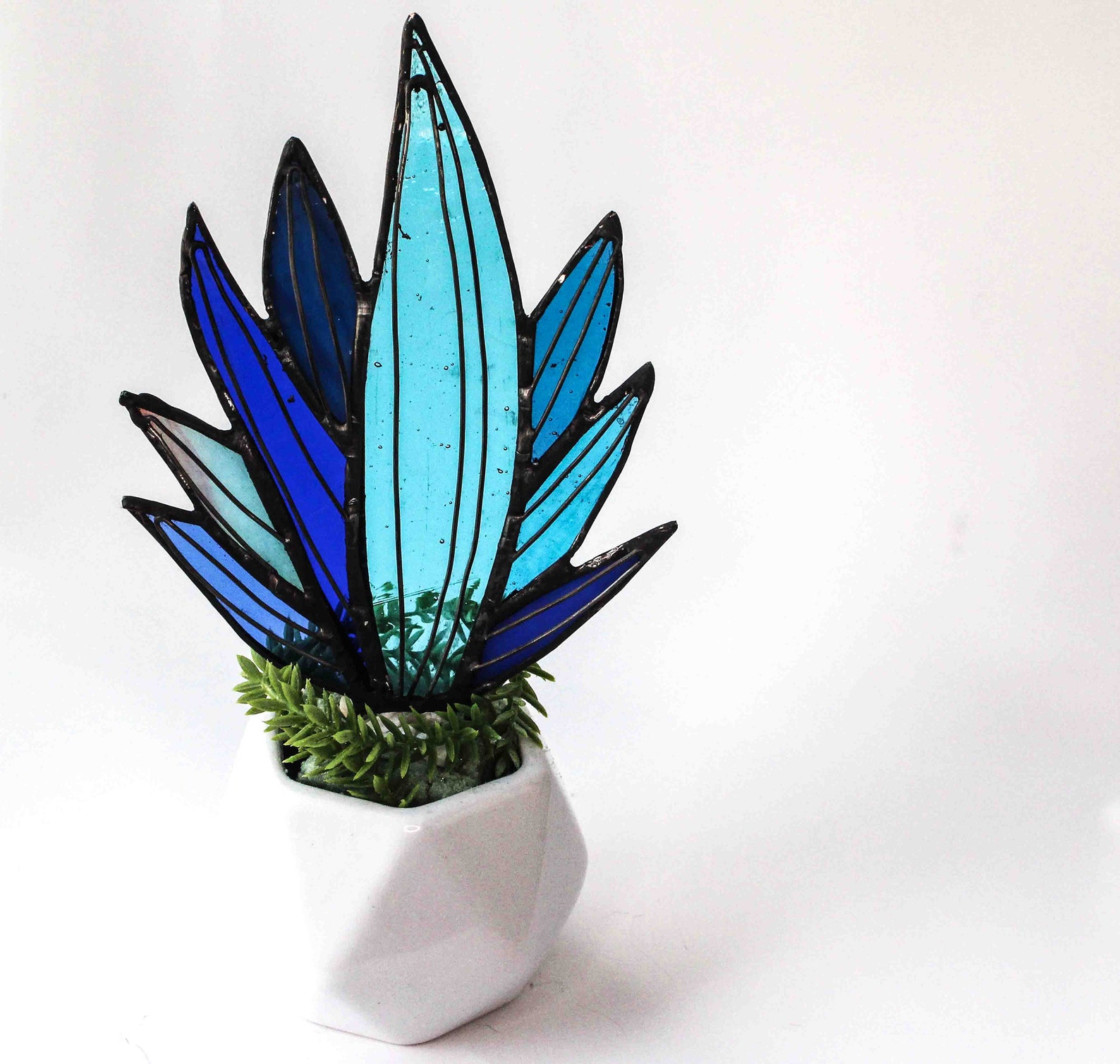 Stained Glass Blue Agave Plant Stake Pattern (PDF Instant Download) - Etsy