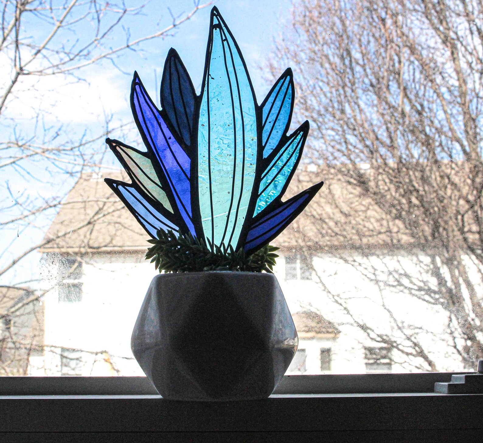 Stained Glass Blue Agave Plant Stake Pattern (PDF Instant Download) - Etsy
