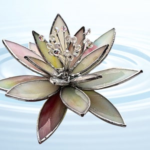 Stained Glass Water Lily, Tiffany Style Crystal Accent Decor - Etsy