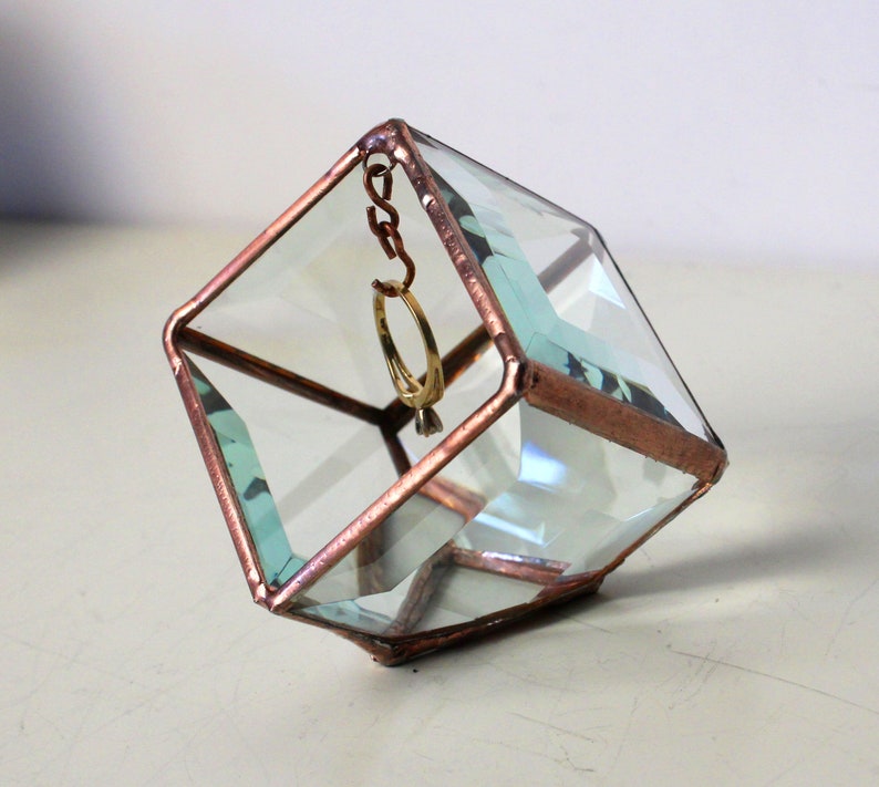 Clear Glass Prism Ring Box / Jewelry Box / Wedding Gift / - Etsy
