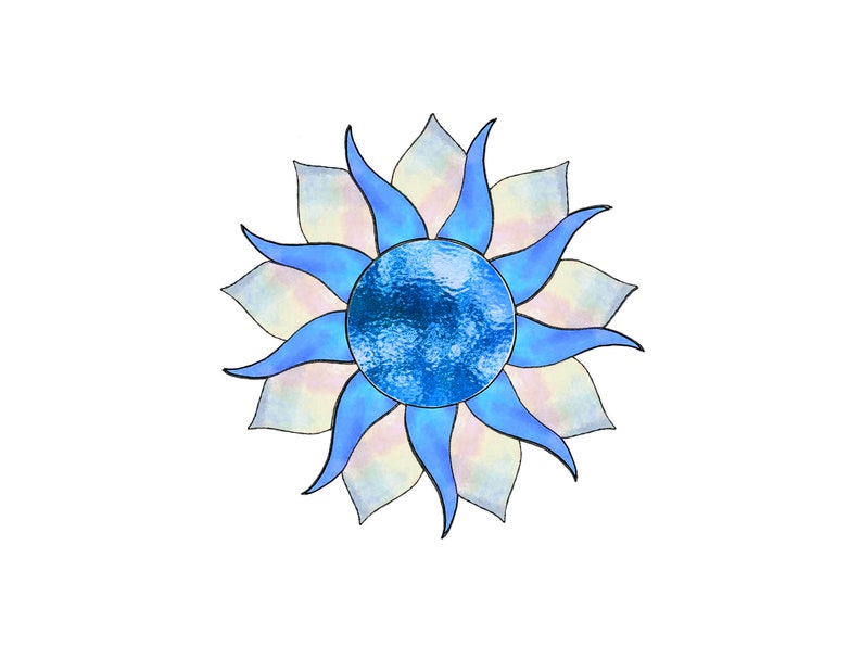 Stained Glass Sun DIY Suncatcher Pattern for Download - Etsy