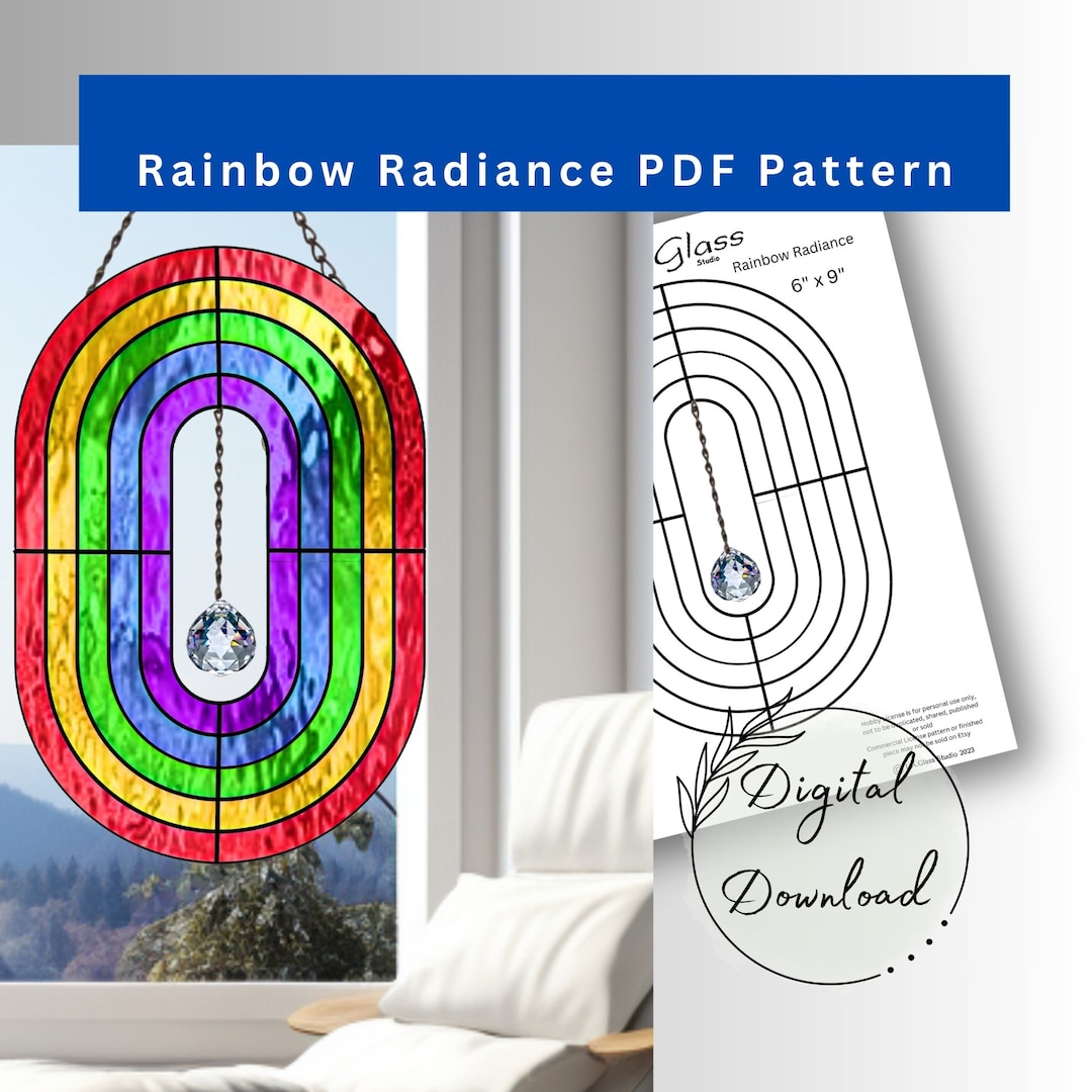 Stained Glass Crystal Rainbow Radiance PDF Digital Pattern, Window ...