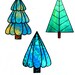 Set of 3 Stained Glass Christmas Trees Patterns for Download ...