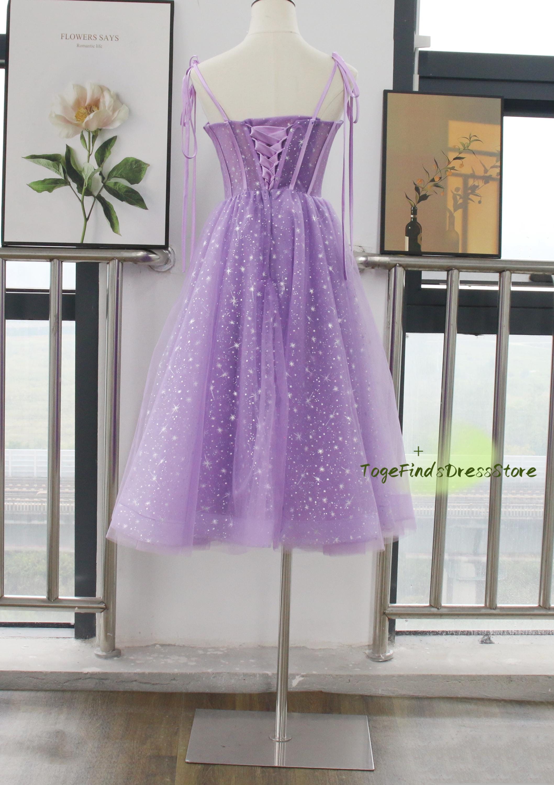 Celestial Stars Purple Prom Dress Custom Color Homecoming Dress ...