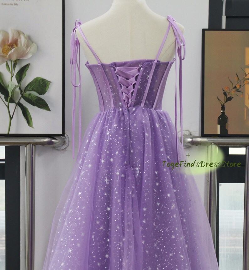 Celestial Stars Purple Prom Dress Custom Color Homecoming Dress ...