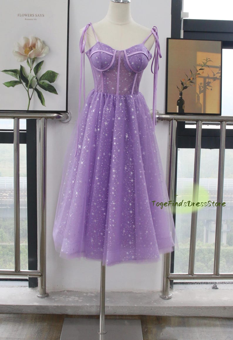 Celestial Stars Purple Prom Dress Custom Color Homecoming Dress ...