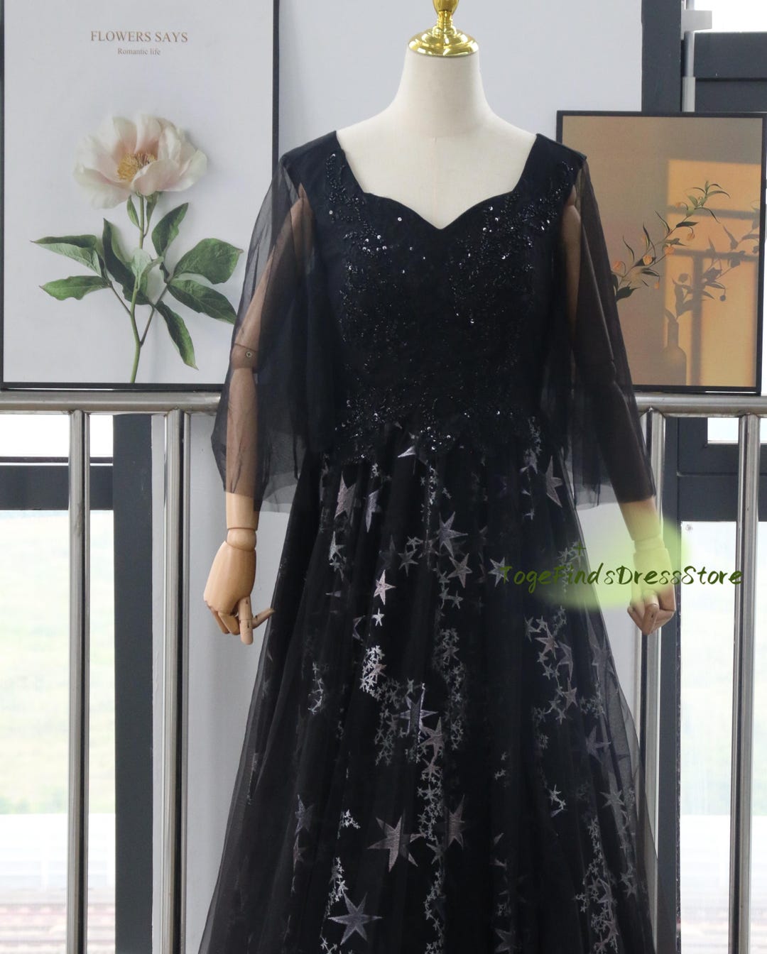 Celestial Stars Black Prom Dress Custom Color Homecoming Dress ...