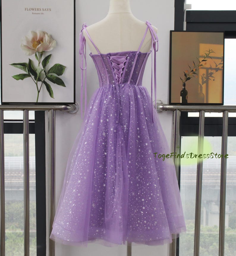 Celestial Stars Purple Prom Dress Custom Color Homecoming Dress ...