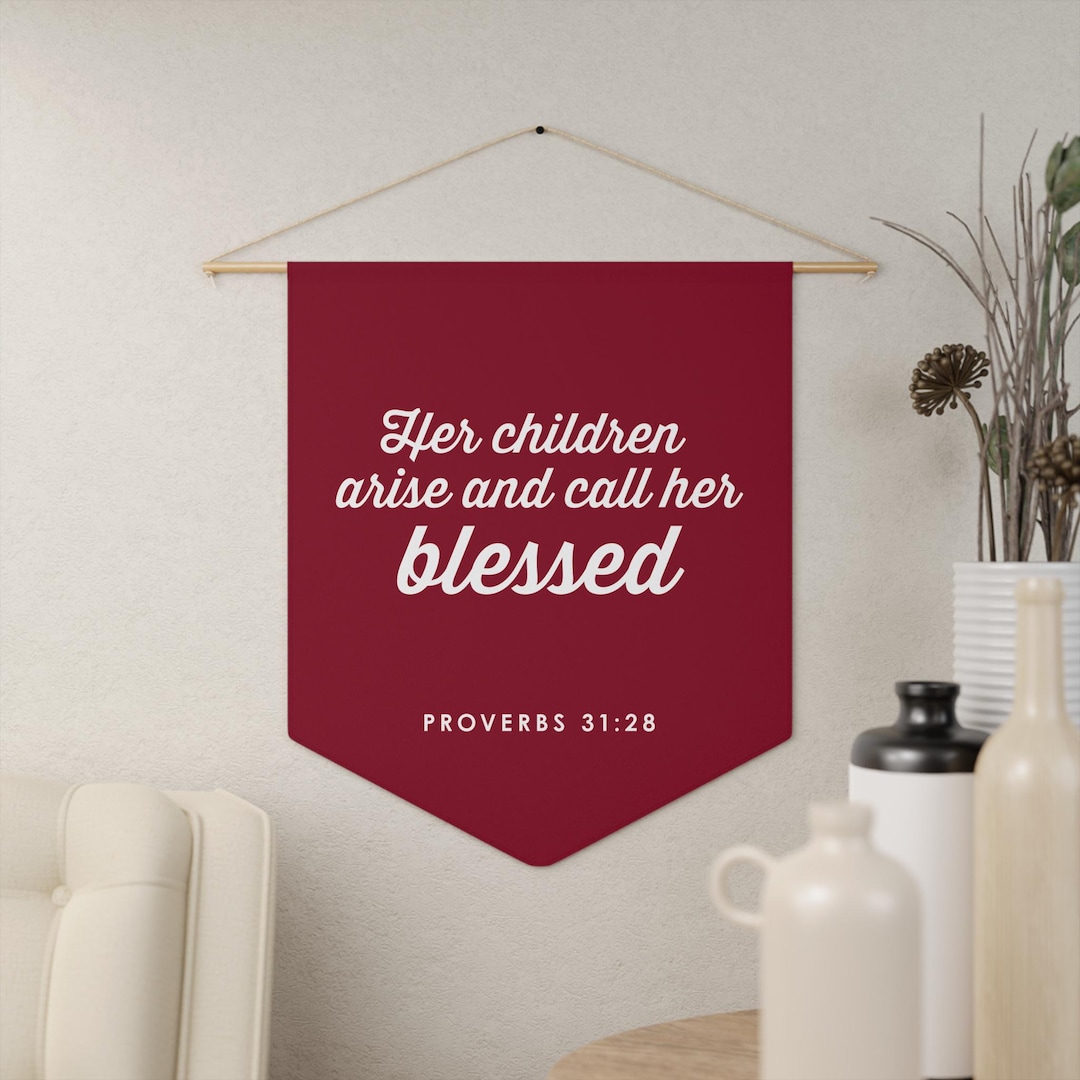 Pennant Wall Art, Proverbs 31 Bible Verse, Home Decoration, Christian ...