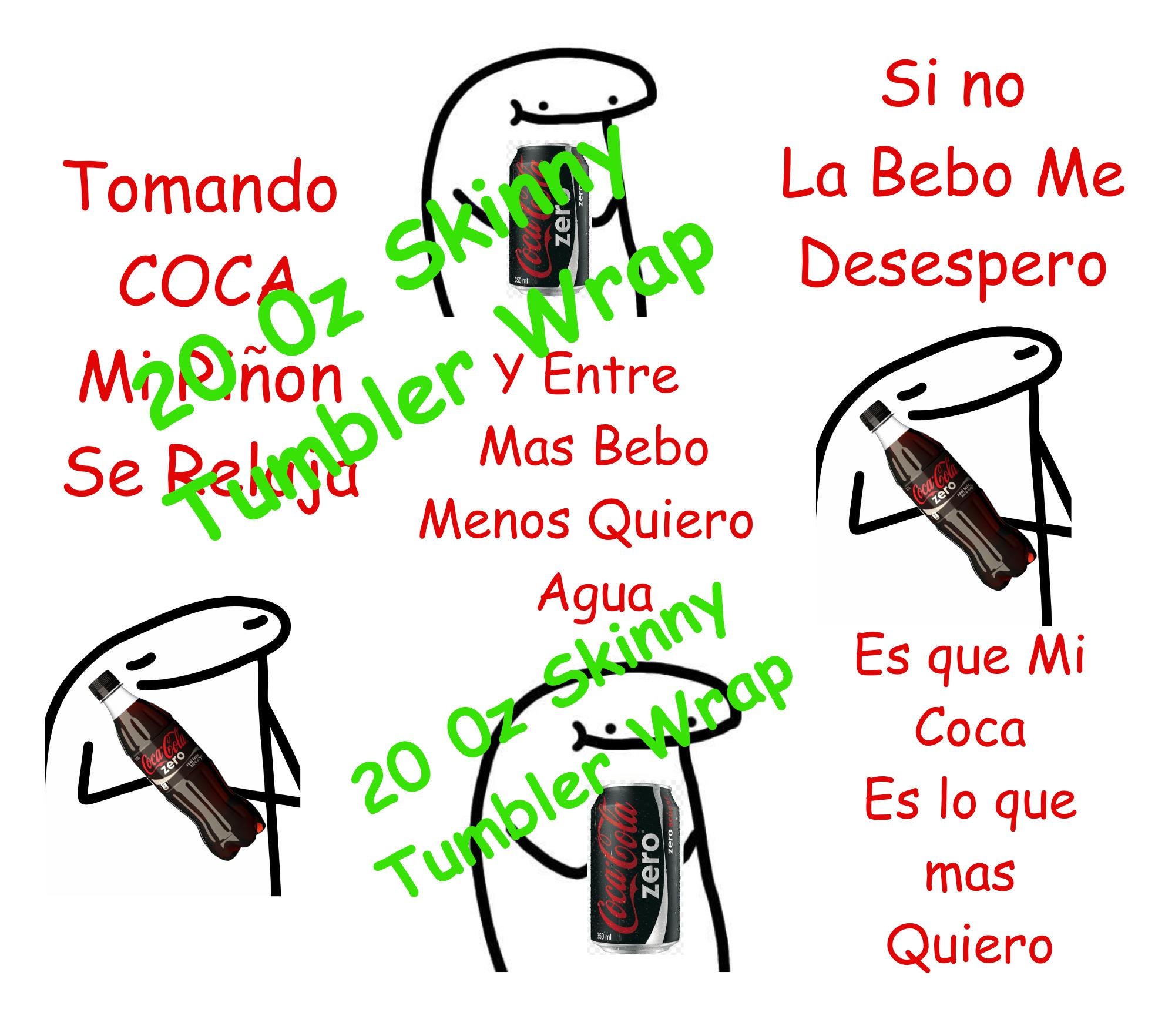 Flork Coca Zero 20 Oz Skinny Tumbler - Etsy