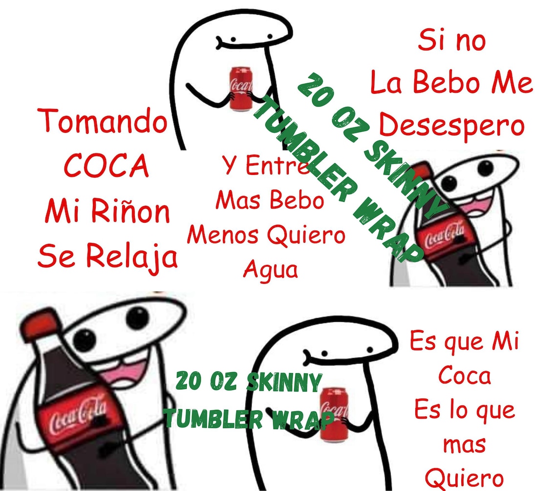 Flork Coca 20 Oz Skinny Tumbler Wrap Design - Etsy