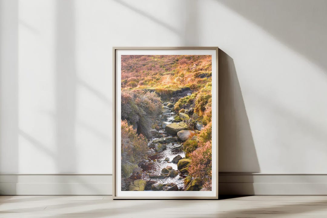 Autumn River and Heather, Simonside Hills, England | Landscape ...