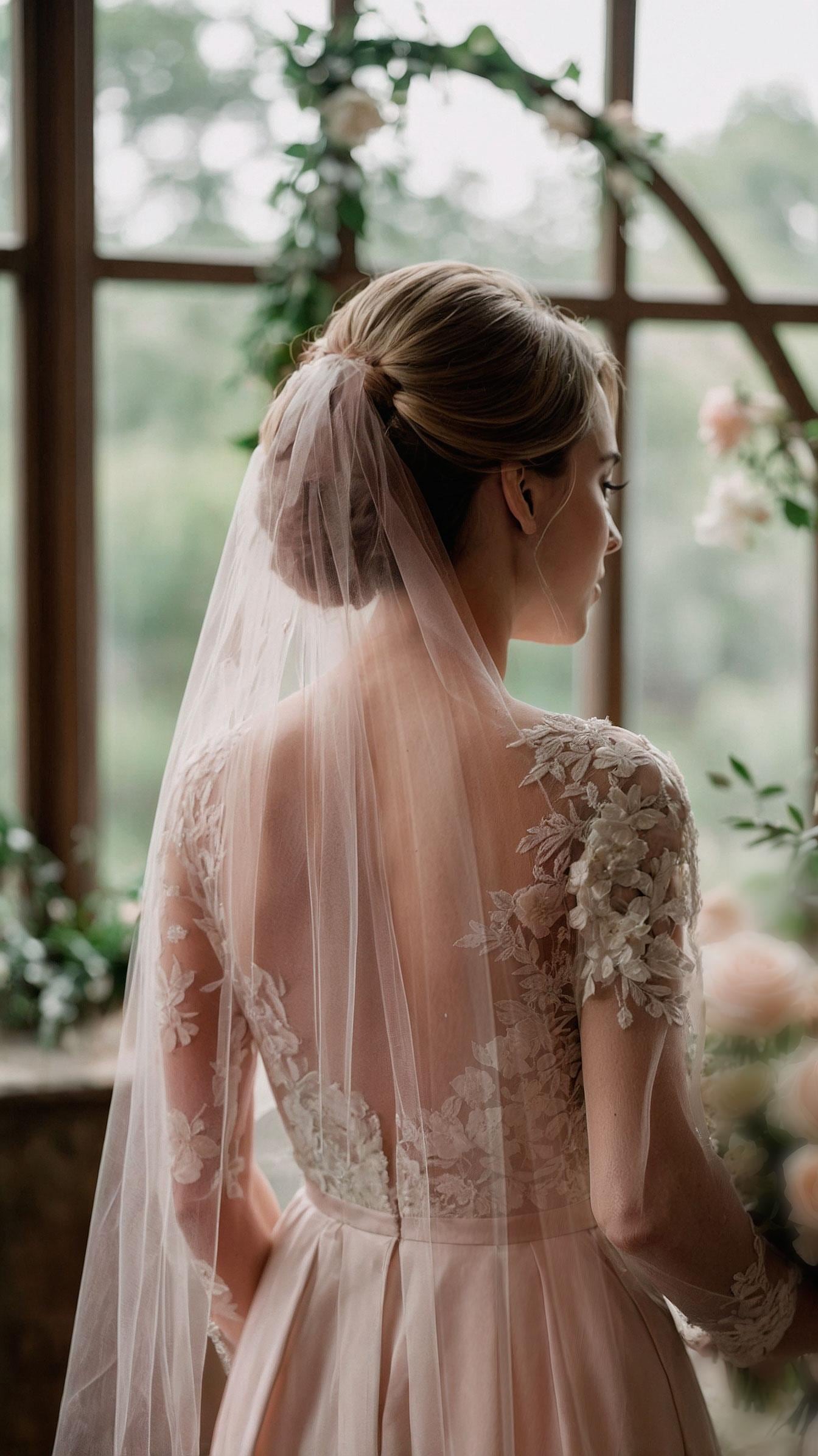 Blush Bridal Veil, Soft Pink Wedding Veil for Bride, Blush Wedding Veil ...