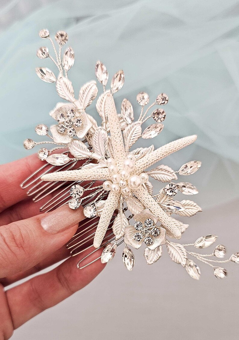 Starfish Hair Comb Starfish Bridal Hair Clip Beach Wedding Hairpiece ...