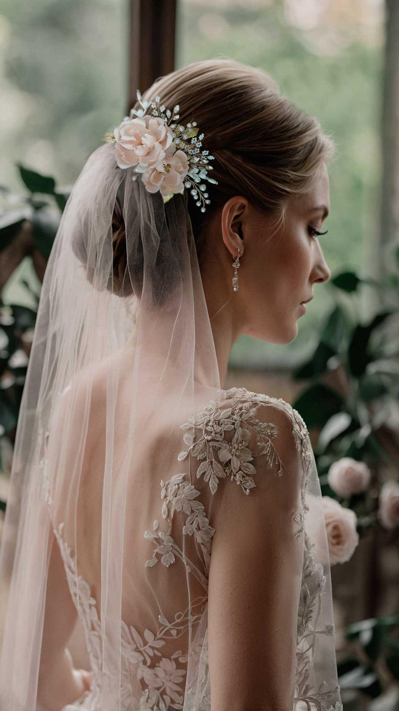 Blush Wedding Veil – Elegant Bridal Accessory for Your Special Day - Etsy