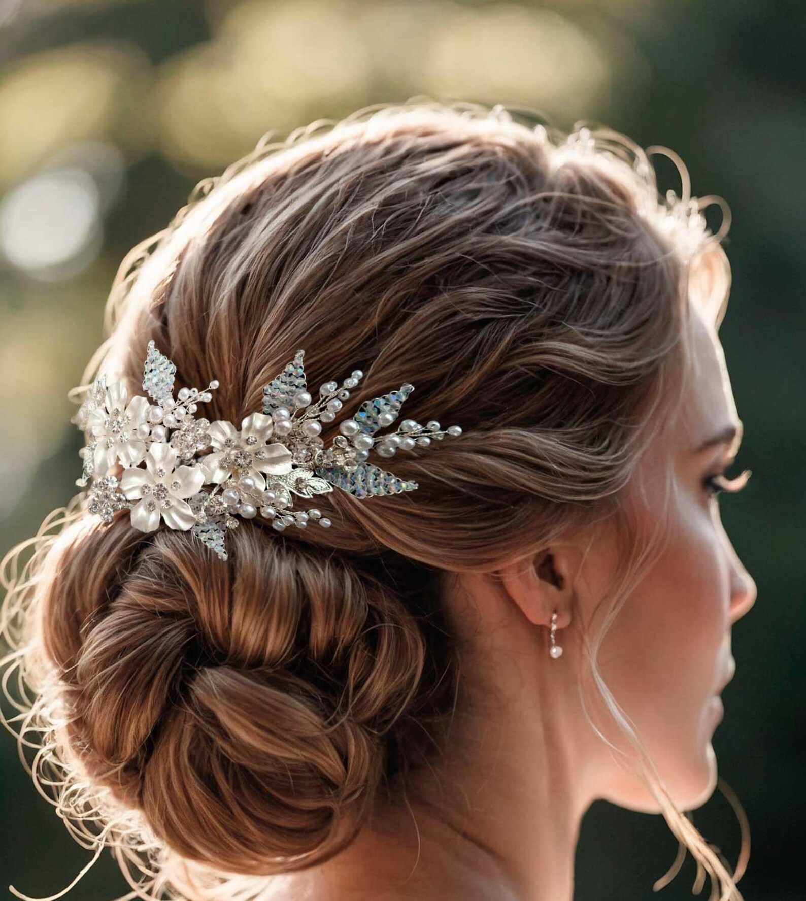 Elegant Pearl & Crystal Bridal Hair Comb – Handmade Floral Wedding ...