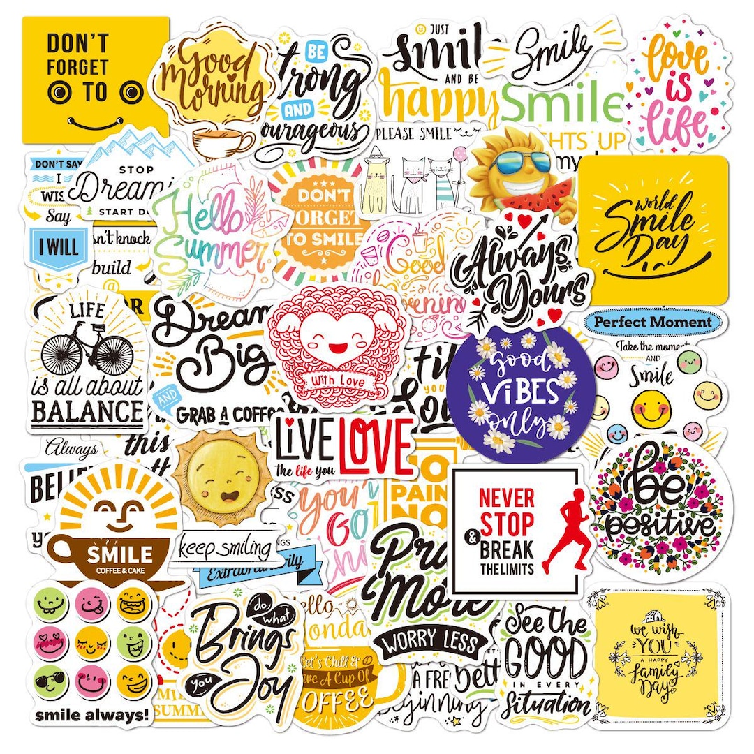Motivational Travel Stickers 100 Pcs Pack Vinyl Waterproof Stickers for ...