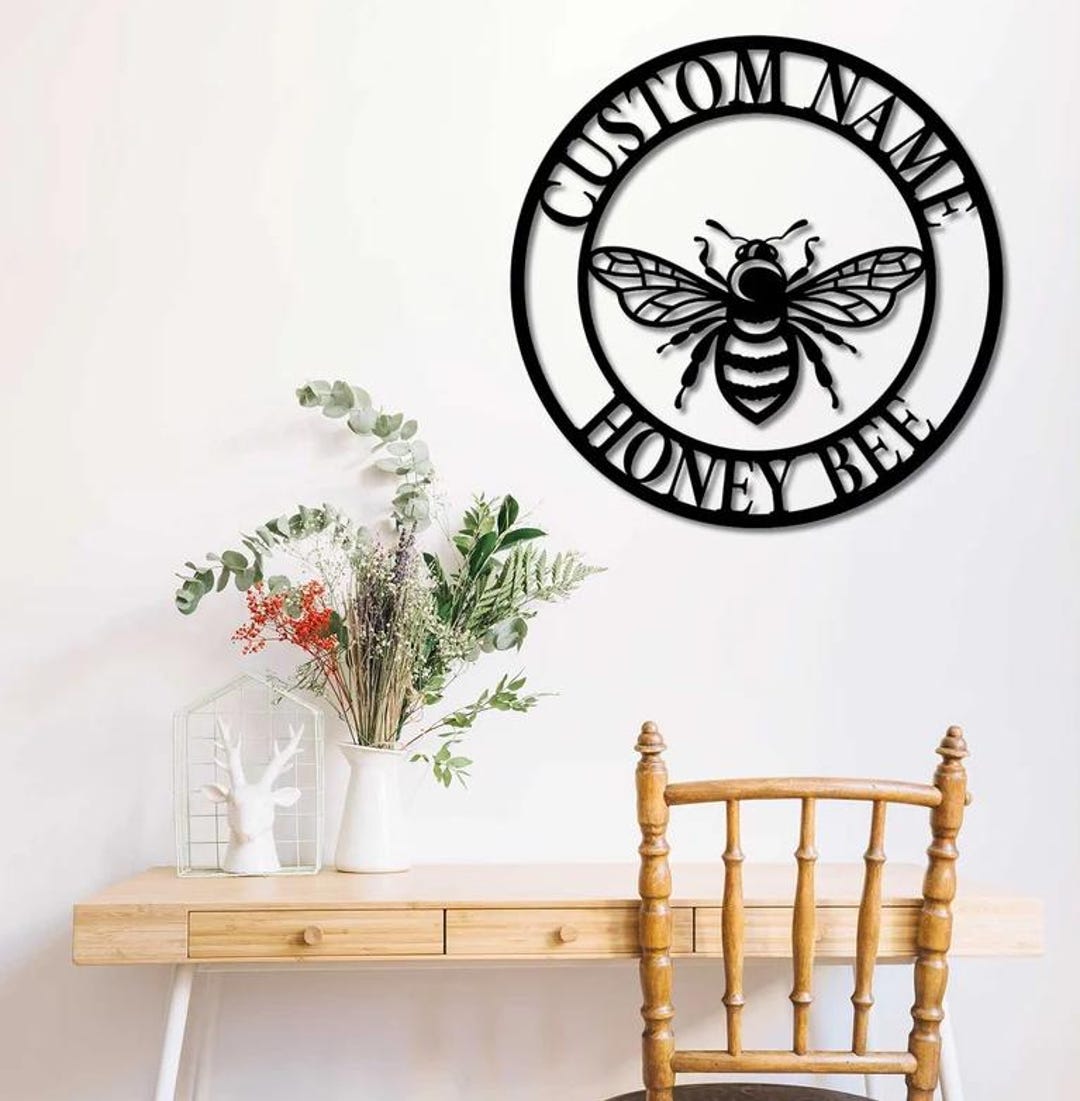 Personalized Honey Bee Sign, Bee Farm,custom Metal Bee Decor, Custom ...