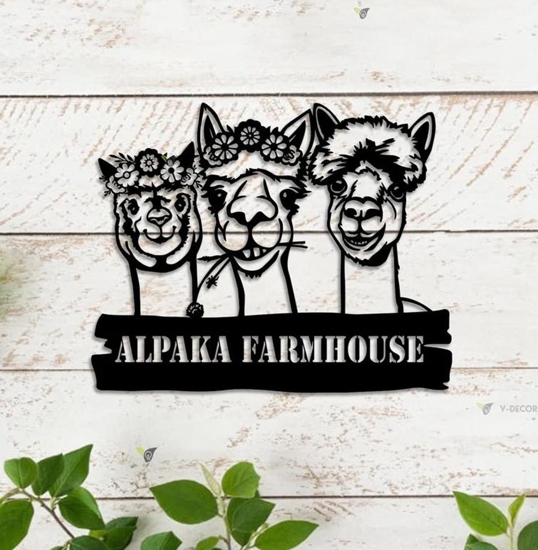 Custom Alpaka Farmhouse Metal Wall Art, Alpaka Sign, Alpaka Farm ...