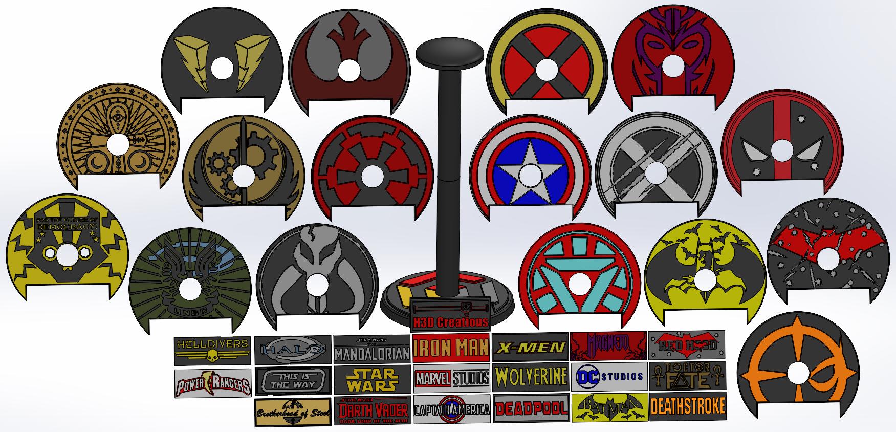 Customizable Helmet Stand + Wall Mount, Value Pack, 3D Printable Files ...