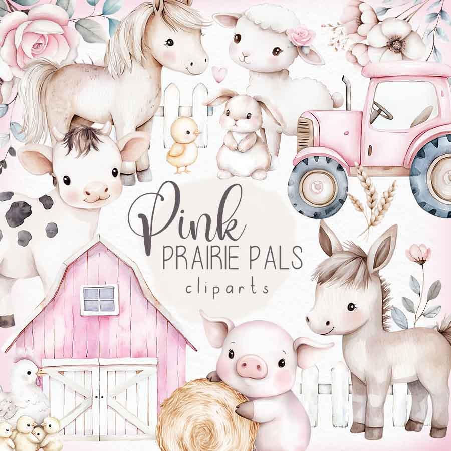 Watercolor Farm Animals Clipart, Cute Baby Farm Animals Clipart, Baby ...