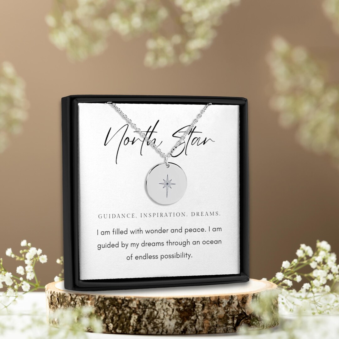 North Star Necklace, North Star Jewelry, North Star Pendant, Gold North ...