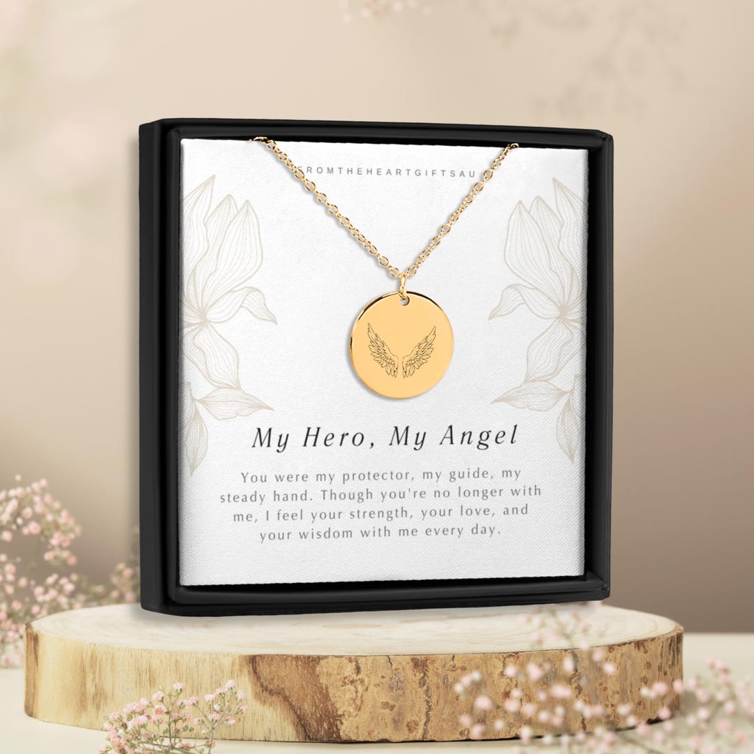 Loss of Father Necklace – My Hero My Angel, Tribute Jewelry ...