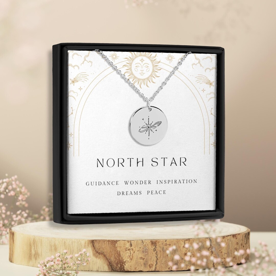 North Star Necklace, North Star Jewelry, North Star Pendant, Gold North ...