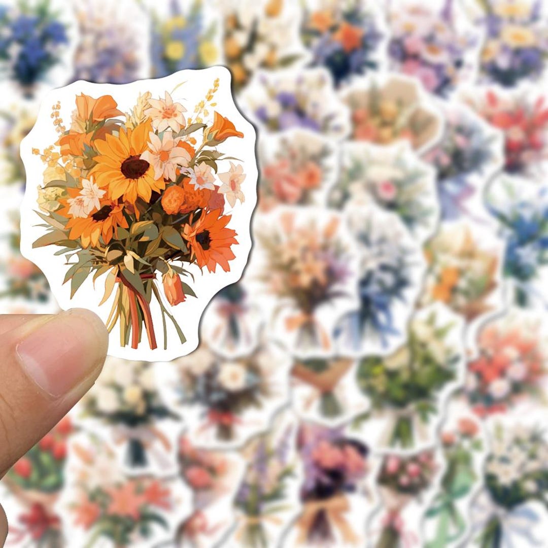 Elegant Floral Bouquet Stickers Aesthetic Bouquet Stickers for ...