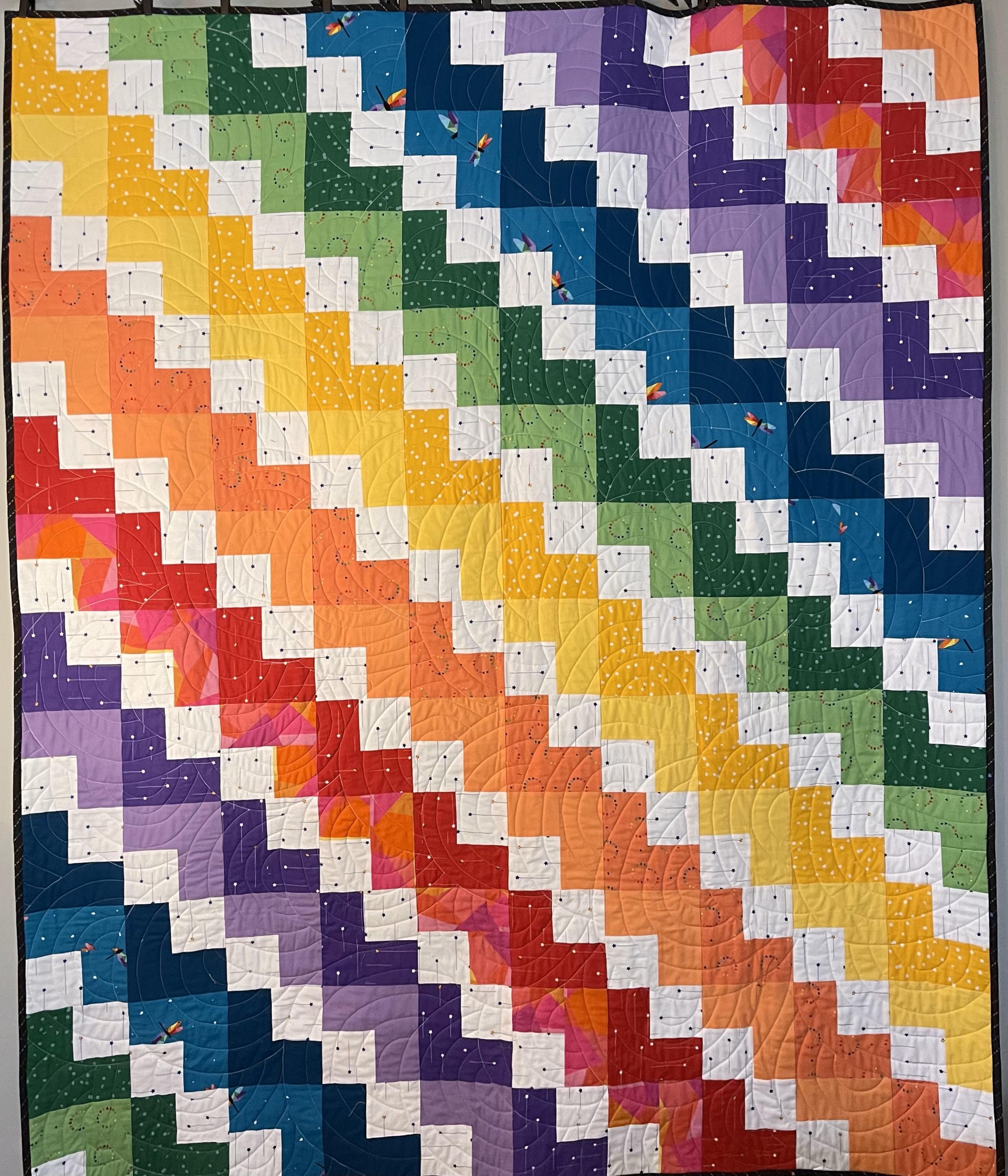 Rainbow Quilt, Large Lap Quilt, Couch Quilt, Throw, Tummy Time Quilt ...